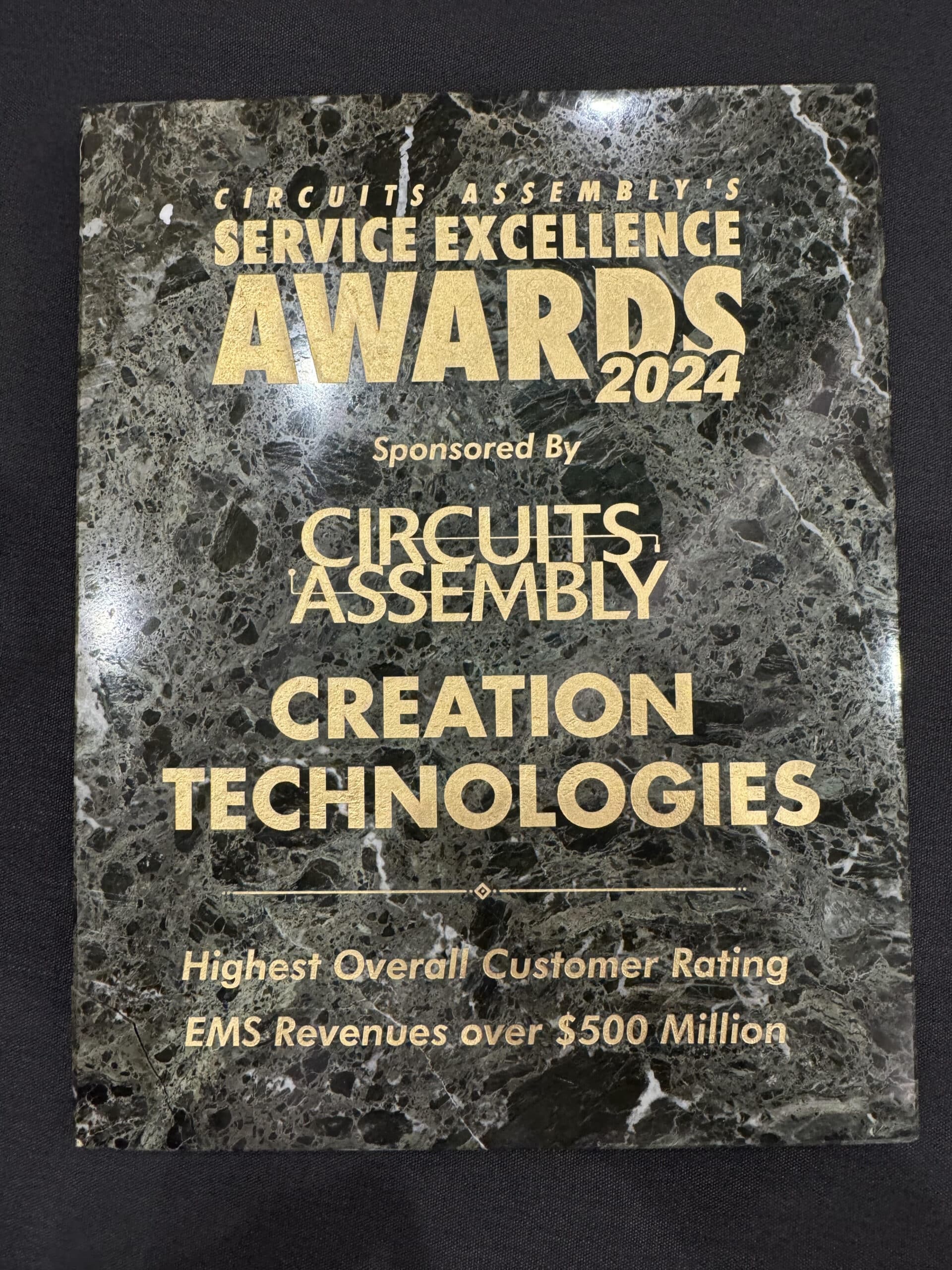 Creation Technologies Named Overall Winner of 2024 Circuits Assembly Service Excellence Awards ...